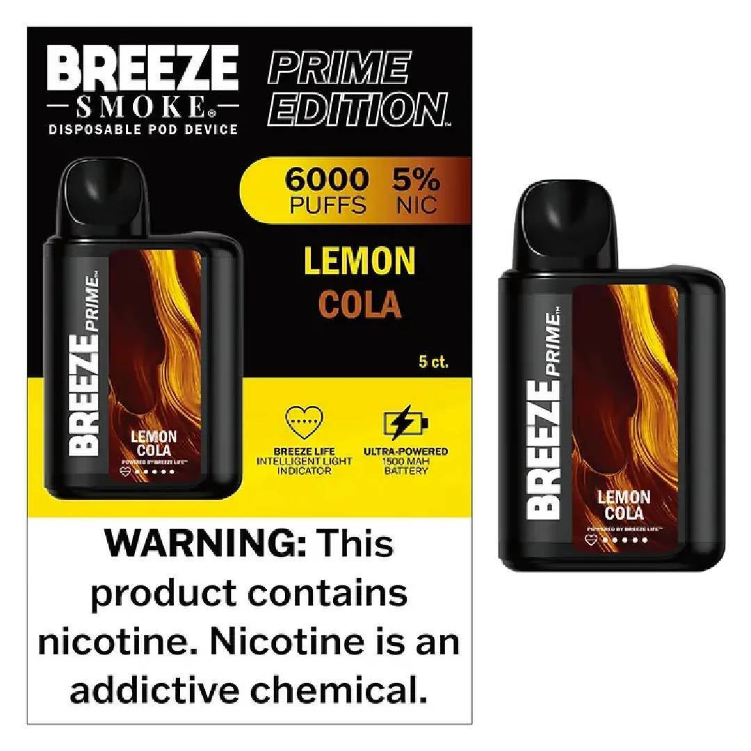 BREEZE PRIME LEMON COLA VAPE – Universal Wholesale