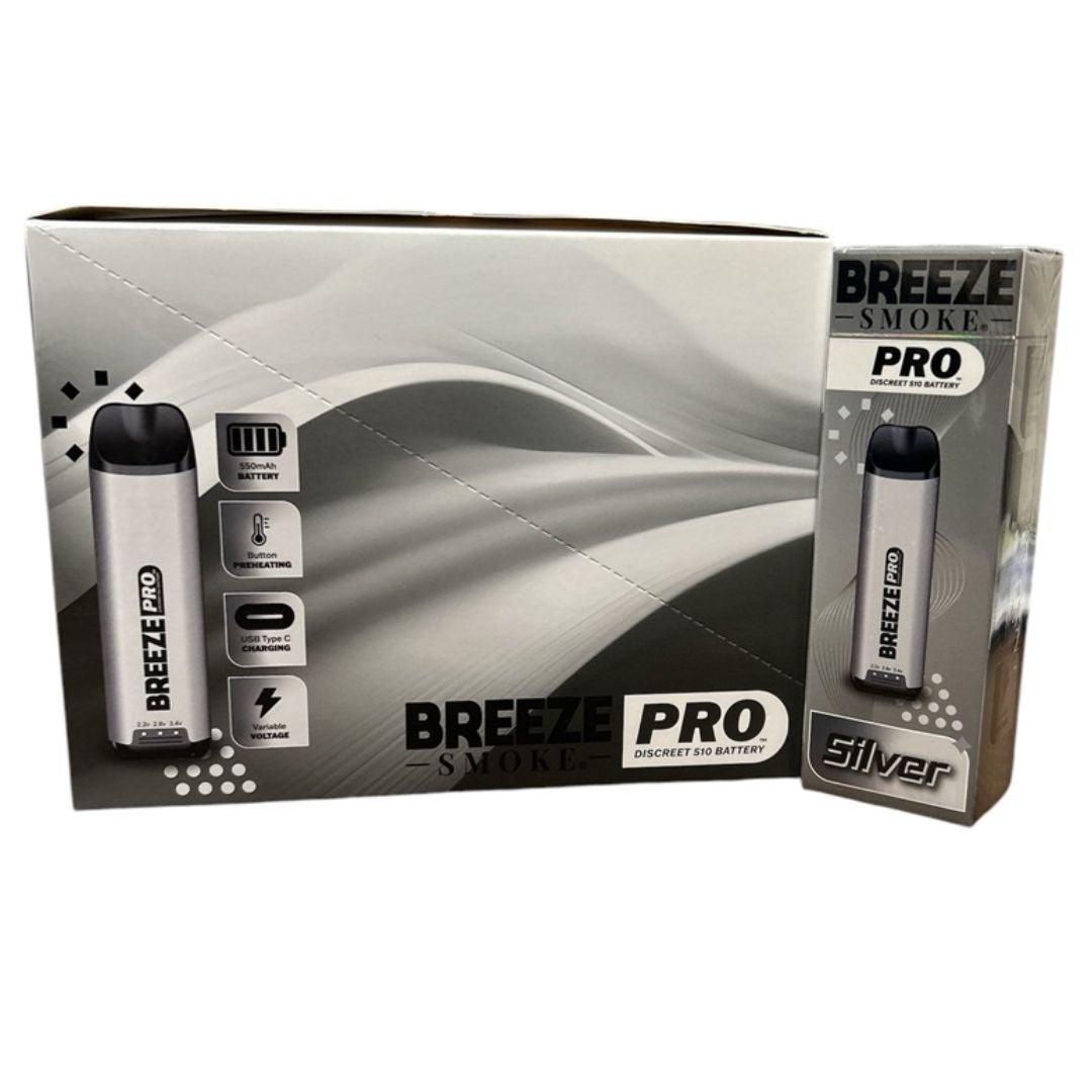 BREEZE PRO SILVER DISCREET 510 BATTERY – Universal Wholesale