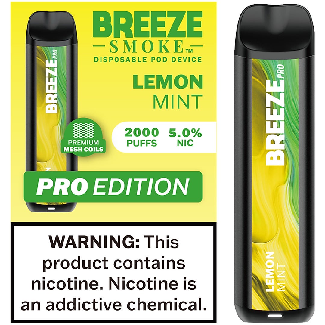 BREEZE PRO LEMON MINT VAPE DISPOSABLE – Universal Wholesale