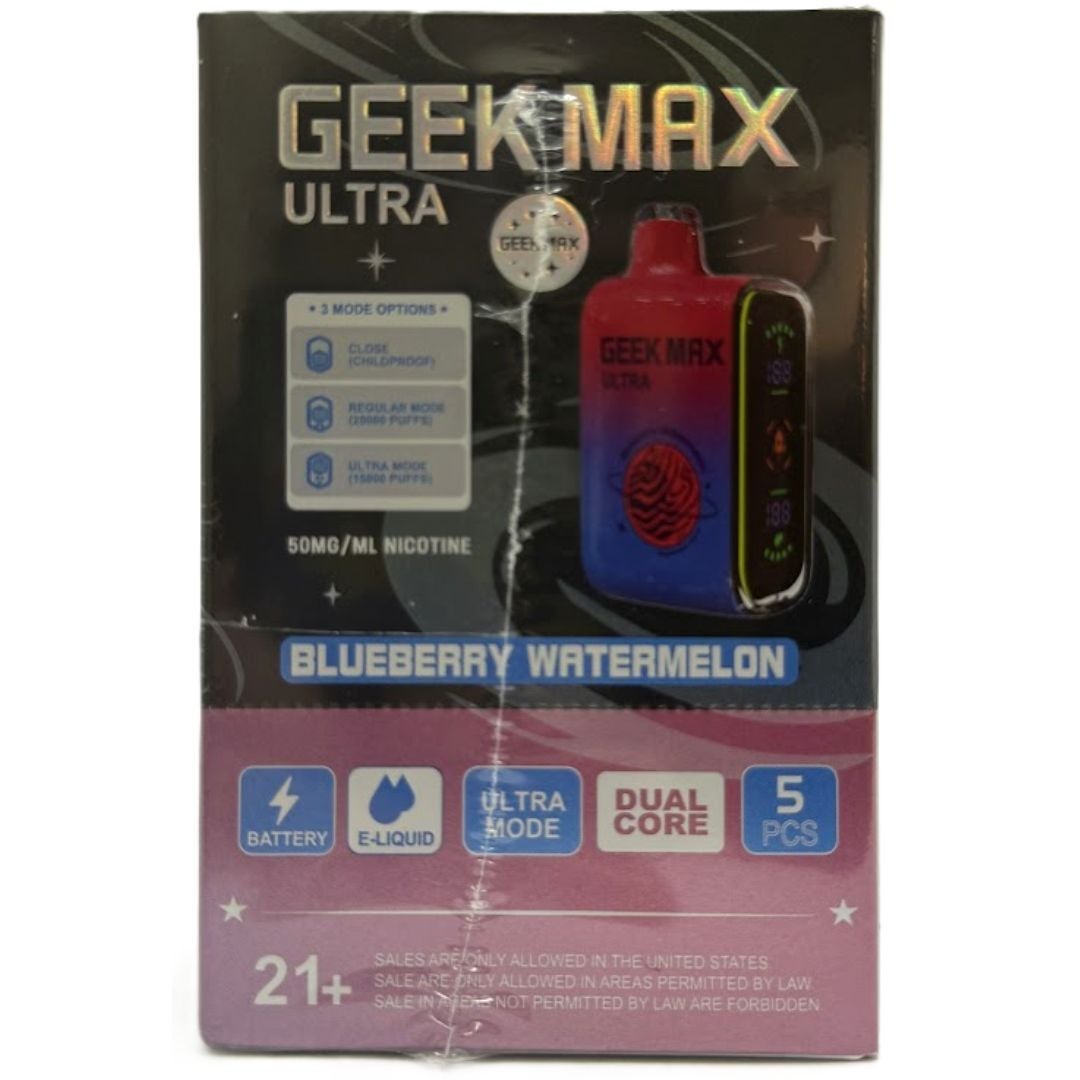 GEEK MAX ULTRA BLUEBERRY WATERMELON VAPE DISPOSABL – Universal Wholesale