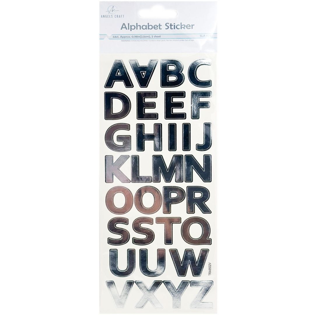 AC #SLA-023 ALPHABET STICKER,SILVER/ – Universal Wholesale